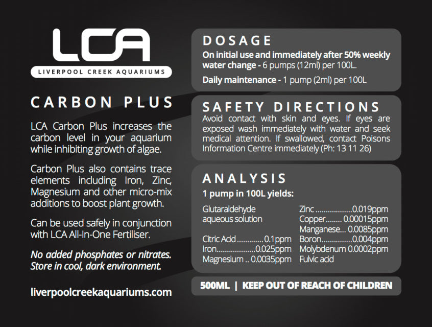 LCA Carbon Plus 500ml – Williamstown Aquarium